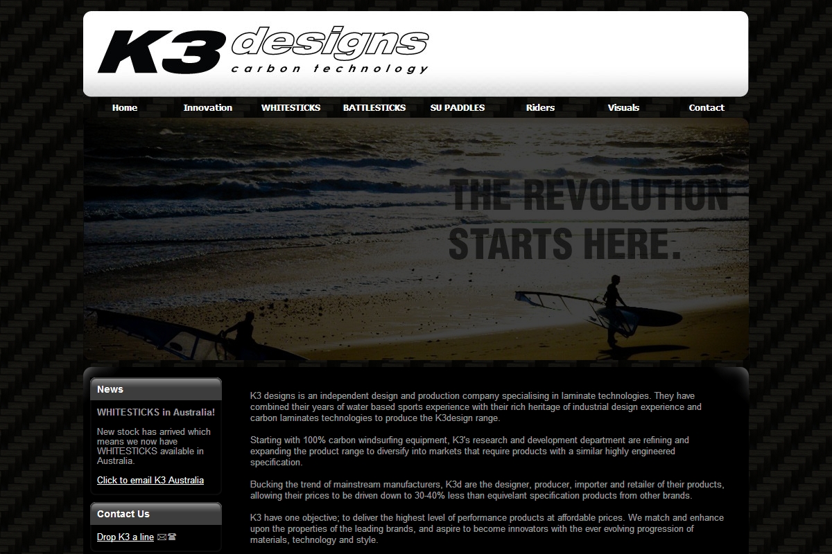 K3 Designs : Carbon Windsurf Masts Carbon Booms Carbon Extensions for ...