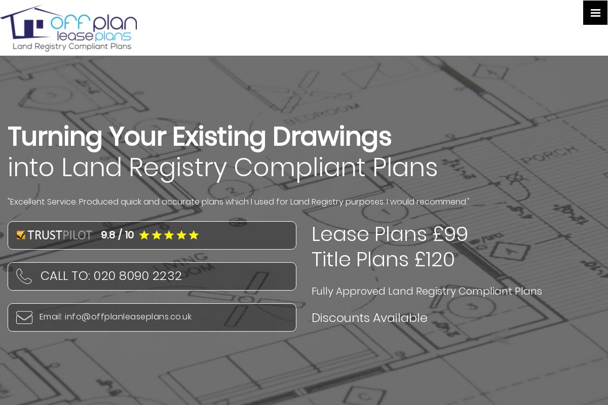 Land Registry Compliant Plans: Off Plan Lease Plans : Off Plan Lease Plans