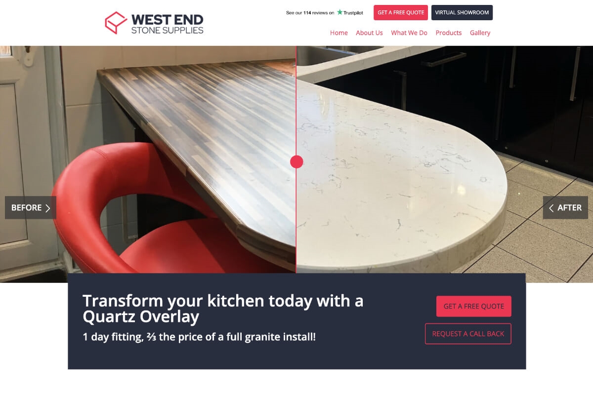 Unique Quartz Overlay Worktop applications : West End Stone Supplies ...
